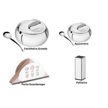 Kit Farinheira Pequena e Açucareiro ou Porta Guardanapo em Inox Service ...