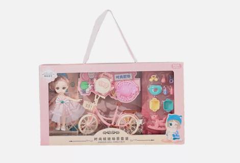 Kit Fashion Doll Com Boneca Fofa, Bicicleta e Acessórios - DIY Toy ...