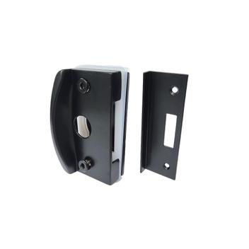 Kit Fechadura e Batente em Alumínio Preto Porta de Correr de 2 Folhas ...