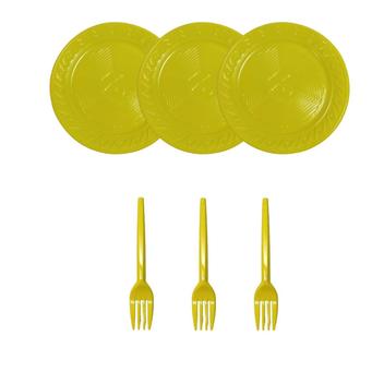 Kit Festa 50 Pratinhos Pratos e 50 Garfinhos Garfos Descartáveis - DOCE ...