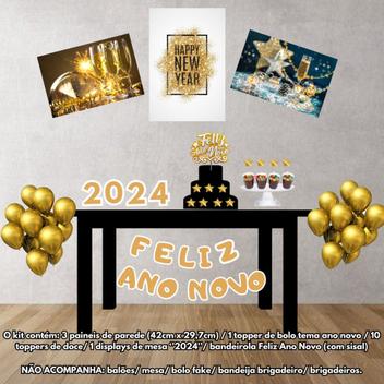 Kit Festa Decoração Para Mesa De Ano Novo 2024 - Jmeg Festas - Kit ...