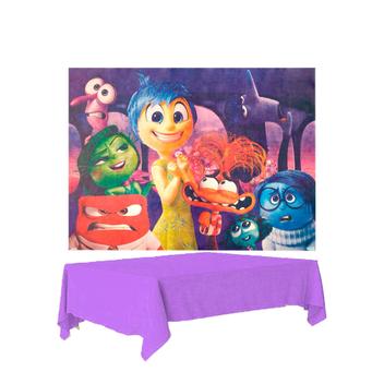 Kit festa Divertidamente Decoração Painel TNT + Toalha Roxa - Piffer ...