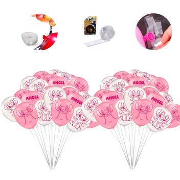 Kit Festa Stitch Rosa Decoração anive 50 Balão +Fita arco 5m ...
