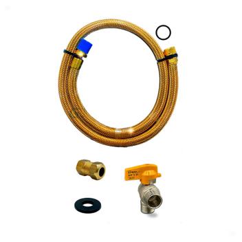 Kit flexivel tomback 1,50m+ adap.latão+valv. 1/2+anel - Kit Instalação ...