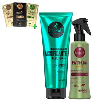 Kit Fluído Bananeira + Supermáscara Acidificante Haskell - Kit de Tratamento para Cabelos ...