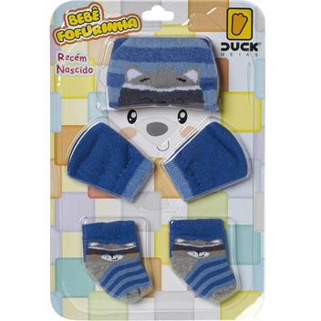 Kit Fofurinha Touca Luva e Meia Bebê Recém Nascido Menino - DUCK MEIAS ...