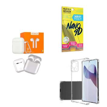 Kit Fone Sem Fio + Capa Motorola Edge30 Fusion + Película 9D - Agold ...