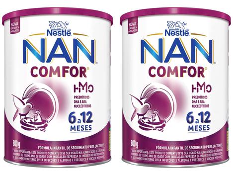 Kit Fórmula Infantil Nestlé Leite Comfor 2 NAN - 800g 2 Unidades ...