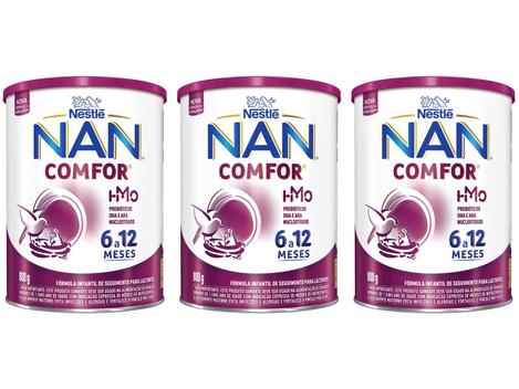 Kit Fórmula Infantil Nestlé Leite Comfor 2 NAN - 800g 3 Unidades ...