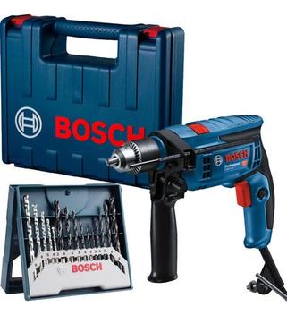 Kit Furadeira Impacto Parafusadeira Bosch Gsb 13 Re Com Jogo X-Line 15 ...