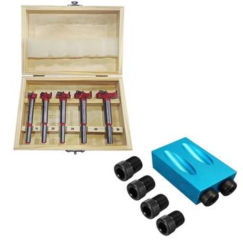 Kit Gabarito Para Furos Chanfrados + 5 Brocas Forstner Combo - Charbs ...