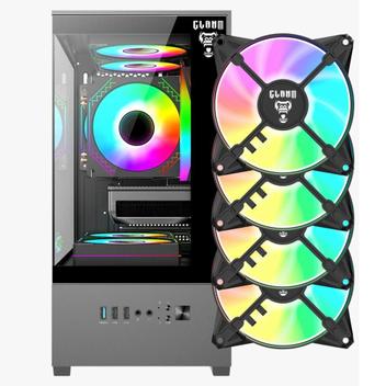 Kit Gabinete Gamer Megalon Mid Tower Suporta Até 5 Fans e Water Cooler ...
