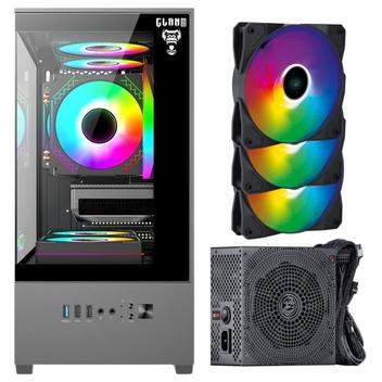 Kit Gabinete Gamer Megalon Mid Tower Suporta Water Cooler e Vidro ...