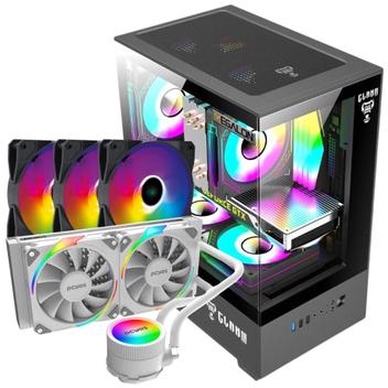 Kit Gabinete Gamer Megalon Vidro Temperado Suporta Water Cooler + Water ...