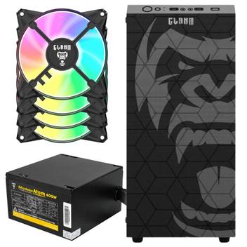 Kit Gabinete Gamer Zilla Suporta Até 6 Fans e Water Cooler Com Vidro ...