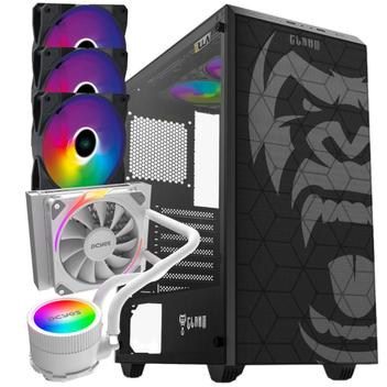 Kit Gabinete Gamer Zilla Suporta Até 6 Fans e Water Cooler Com Vidro ...