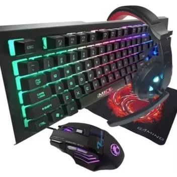 Kit Gamer 4 Em 1 Teclado Mouse Headset Mousepad Gk470 Imice - Kit Gamer ...
