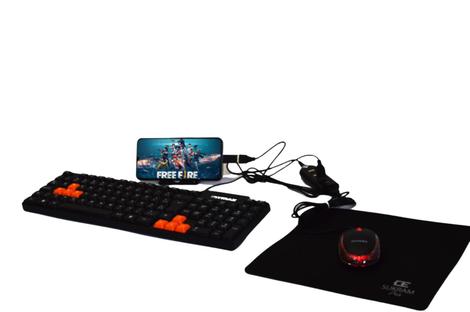 Kit Gamer Jogar Celular Mobilador Teclado Mouse Otg Hub Usb - Infocell ...