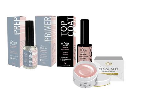 Kit GEL Volia Prep Primer Top Coat ALONGAMENTO UNHAS Escolha O Gel ...