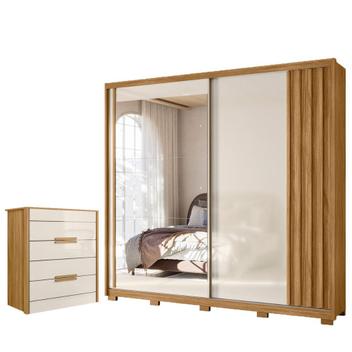 Kit Guarda Roupa Casal e Cômoda Dhara - Moval - Quarto Completo ...