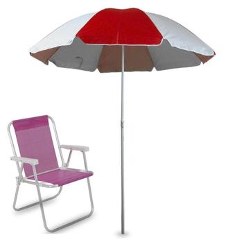 Kit Guarda Sol Gigante 1,8m Para Praia Piscina Camping Acompanha ...