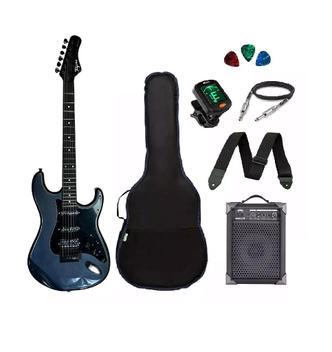 Kit Guitarra Strato Tagima SixSmart Mdsv Bk - Com Efeito + Amplificador ...