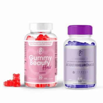KIT Gummy Beauty Hair Vitamina Cabelo e Unha + 1 Acído Hialurônico ...