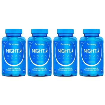 Kit Gummy Night Sabor Framboesa Com 4 Unidades De 30 Pastilhas De Goma ...