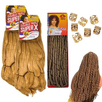 Kit Gypsy 1 Nina Softex + 2 Cabelo Jumbo 400 Gramas + Anéis - Super X ...