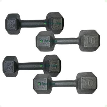 Kit Halteres Sextavado - (Pares de 5 e 10 Kg) - BOX INGÁ - Halteres ...