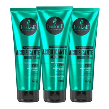 Kit Haskell 3 Super Máscara Acidificante Neutralizador Redutor de pH - Kit de Tratamento para ...