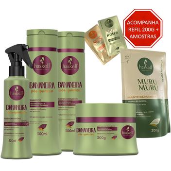 Kit Haskell Bananeira Shampoo Cond Másc Fluido 300ml - Kit de ...