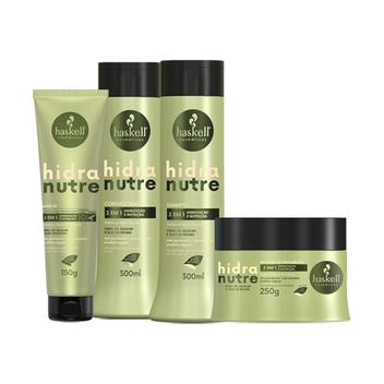 Kit Haskell Hidranutre Shampoo Cond Mascara E Leave 300Ml - Kit de Tratamento para Cabelos ...