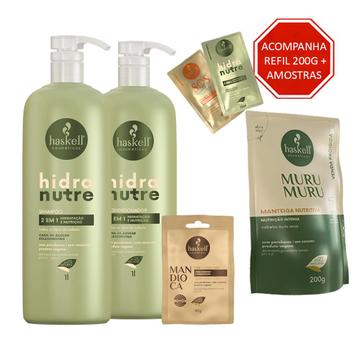 Kit Haskell Hidranutre Shampoo E Cond 1 Litro + Dose Mandioca - Kit Shampoo e Condicionador ...