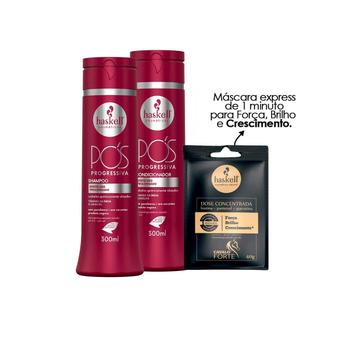 Kit Haskell Pós Progressiva Shampoo + Cond 300ml + Dose 40g - Kit de Tratamento para Cabelos ...