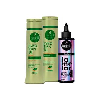 Kit Haskell Shampoo/Cond Jaborandi 300ml + Máscara Lamelar - Kit Shampoo e Condicionador ...