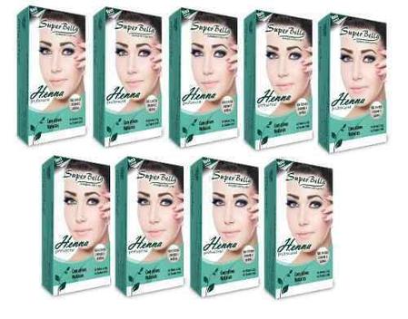 Kit Henna Super Bella 9 Cores 1,25g Cada - Tinta e Henna para ...