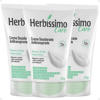 Kit Herbíssimo Care Monoi e Ácido Hialurônico: 3 Cremes Desodorante 55g ...