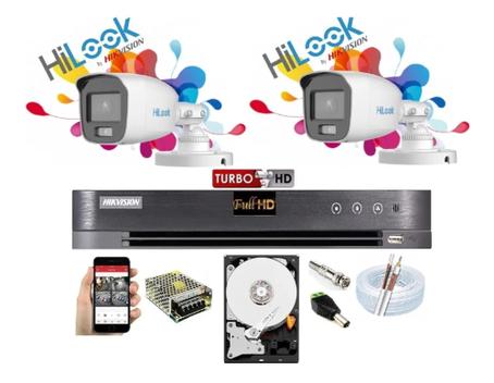 Kit Hikvision 2 Cameras Colorvu Fullhd 1080p E Dvr 4ch Turbo Hd ...