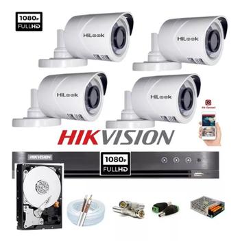 Kit Hikvision 4 Cam Full Hd 1080p Hilook Dvr 8 Hqhi-k1 C/ Hd - Gravador ...