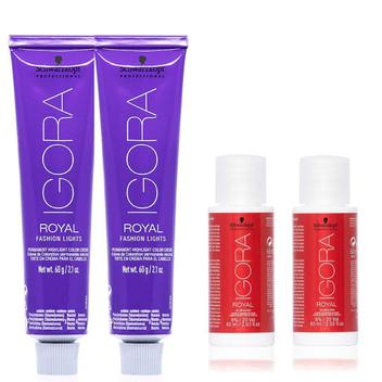 Kit Igora Royal Fashion Lights L89 Vermelho Violeta 60G E Ox ...