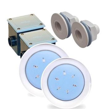 Kit Iluminação 2 Refletores Rgb 6W + Caixa + Adaptador Fibra - 4Dix ...