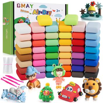 Kit inicial de argila para modelagem Air Dry Clay QMay 50 Colors para ...