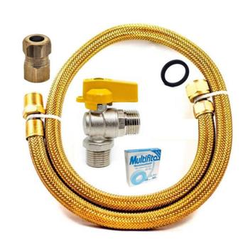 Kit Instalação Gás Encanado Mangueira1,00m+adaptador+valvula - Quality ...