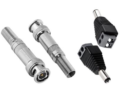 Kit Intelbras 08 Conector Bnc Com Mola + 04 P4 Macho Com Borne - Plugs ...