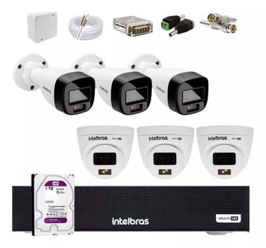 Kit Intelbras 6 Cameras de Segurança Full Color 3220 Fc+ Audio, Dvr ...