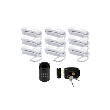 Kit Interfone 12 Pontos S300 com 12 monofones P100 e Fechadura AL100R ...