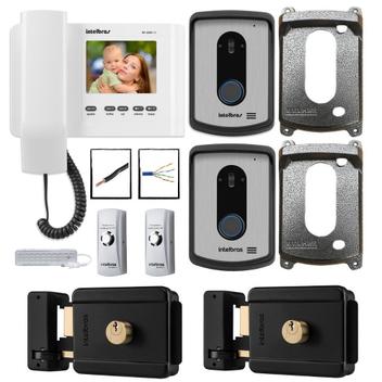 Kit Interfone camera Intelbras P/ 2 entradas com 2 fechadura ...