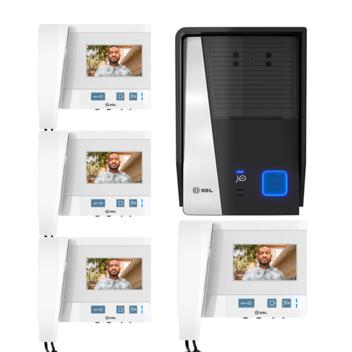 Kit Interfone Residencial 4 Pontos Com Câmera Hdl Vídeo Porteiro ...