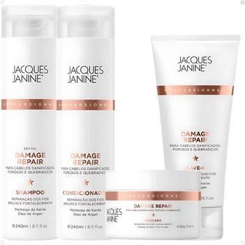 Kit Jacques Janine Damage Repair: Shampoo, Condicionador, Máscara 240g ...
